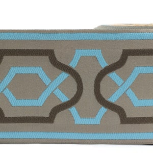 Blue 100 Mm Embroidered Ribbons (3.93 Inch), Jacquard Trims, Sewing ...