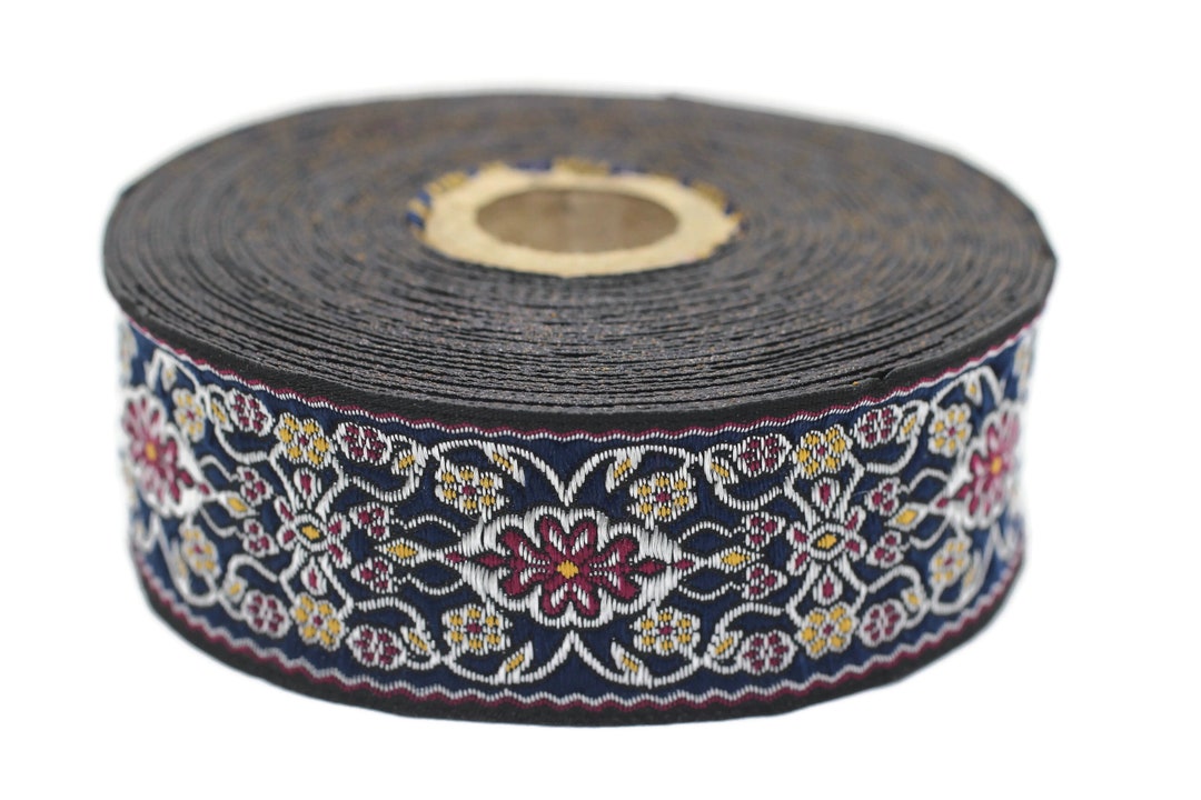 35 Mm Blue&red Jacquard Ribbon (1.37 Inches), Jacquard Trim, Otantic ...