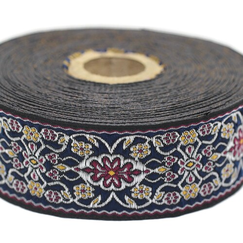 35 Mm Blue&black Jacquard Ribbon 1.37 Inches Jacquard - Etsy