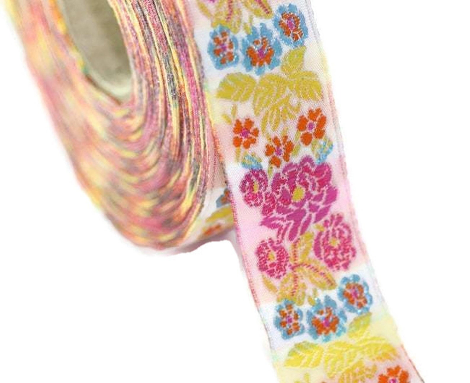 50 Mm Colorful Floral Embroidered Ribbon 1.96 Inches Vintage | Etsy