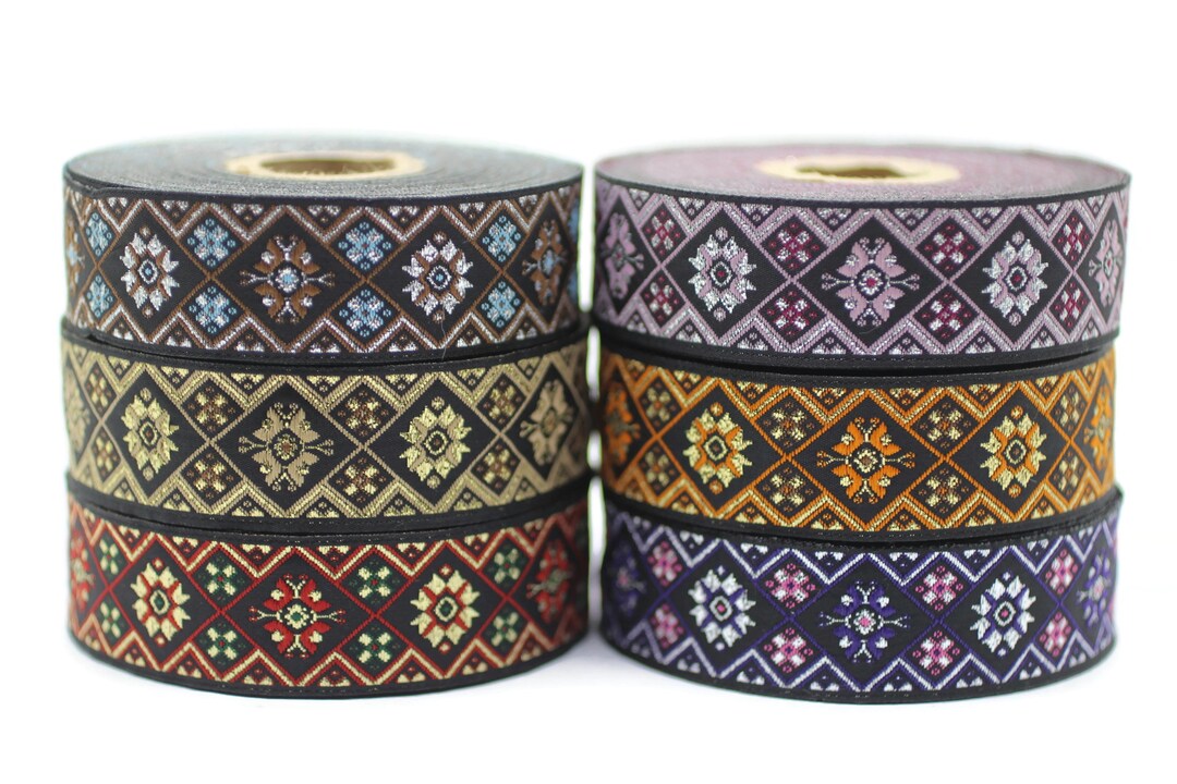 25 Mm Colorfull Geometric Ribbon (0.98 Inches), Geometric Trim ...