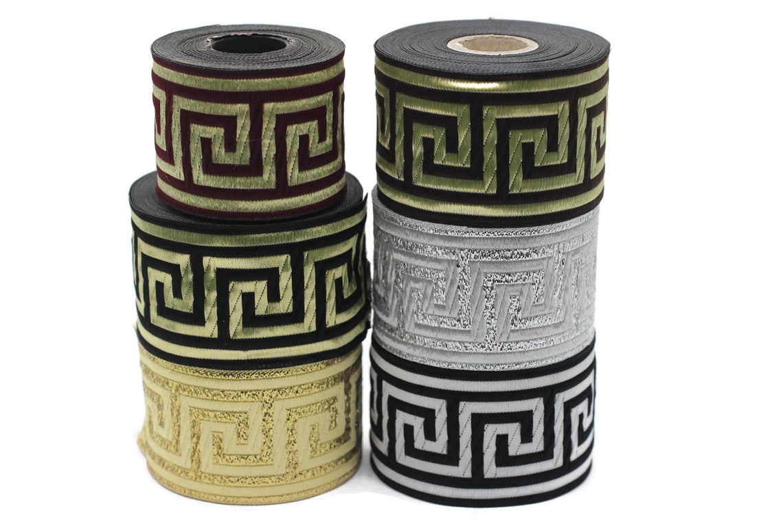 50 Mm Greek Key Ribbon Jacquard Trims 1.96 Inches Vintage | Etsy