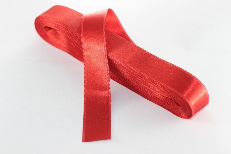 10 Meters 10.9 Yrd Red Satin Ribbon Double Sided Ribbon - Etsy