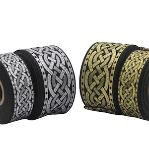 Metallic Gold and Silver Leprechaun Trim | Celtic Woven Border ...