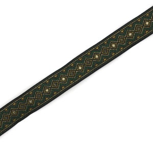 15 Mm Green&gold Triangle Motive Jacquard Ribbons, (0.59 Inches), Craft ...