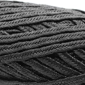 5 Mm Thick Soutache Cord, Metallic Black Braid Cord, 5 Mm Twisted Cord ...