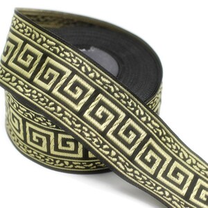 35 Mm Black/gold Greek Key Ribbons (1.37 Inches), Ribbon Trims ...