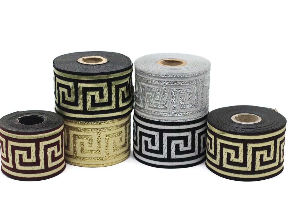 50 Mm Greek Key Ribbon Jacquard Trims 1.96 Inches Vintage | Etsy