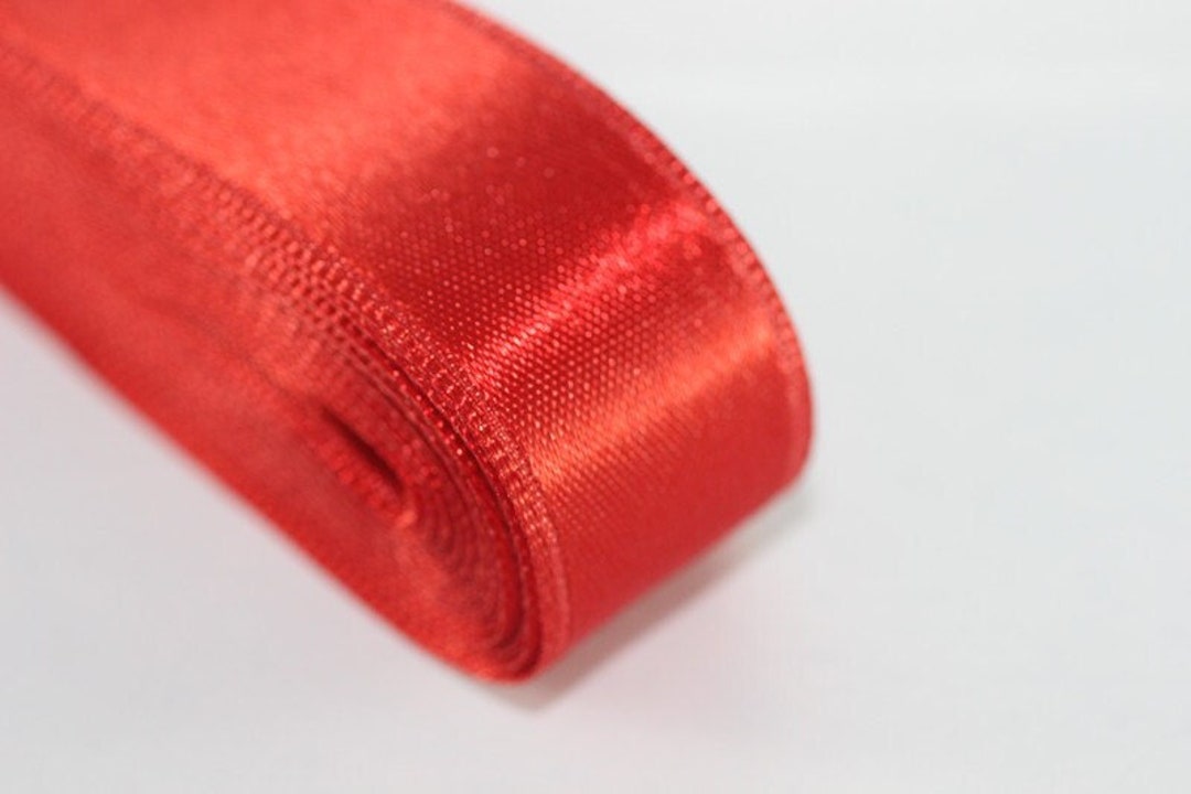 10 Meters (10.9 Yrd) Red Satin Ribbon, Double Sided Ribbon, Silk Ribbon ...