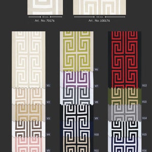 100 Mm Elegant Greek Key Border, Curtain Trims, Sewing Trim, Drapery ...