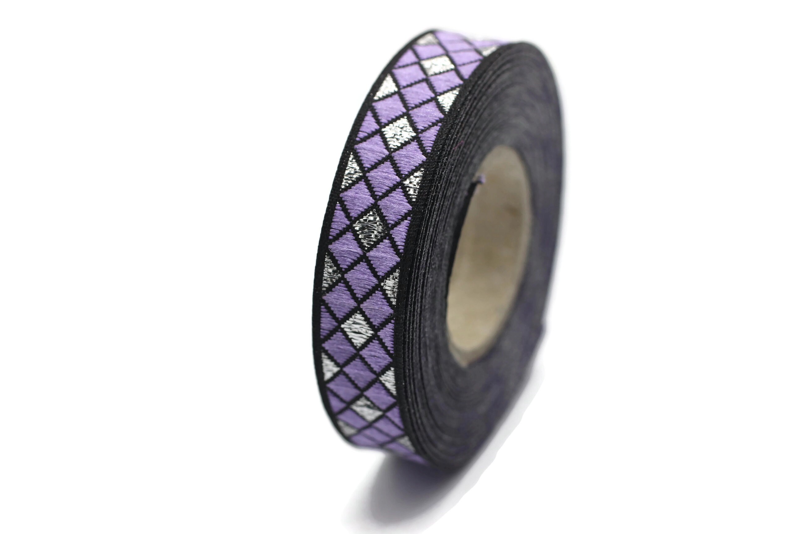 12 Mm Purple Triangle Motive Jacquard Border (0.47 Inches), Jacquard ...