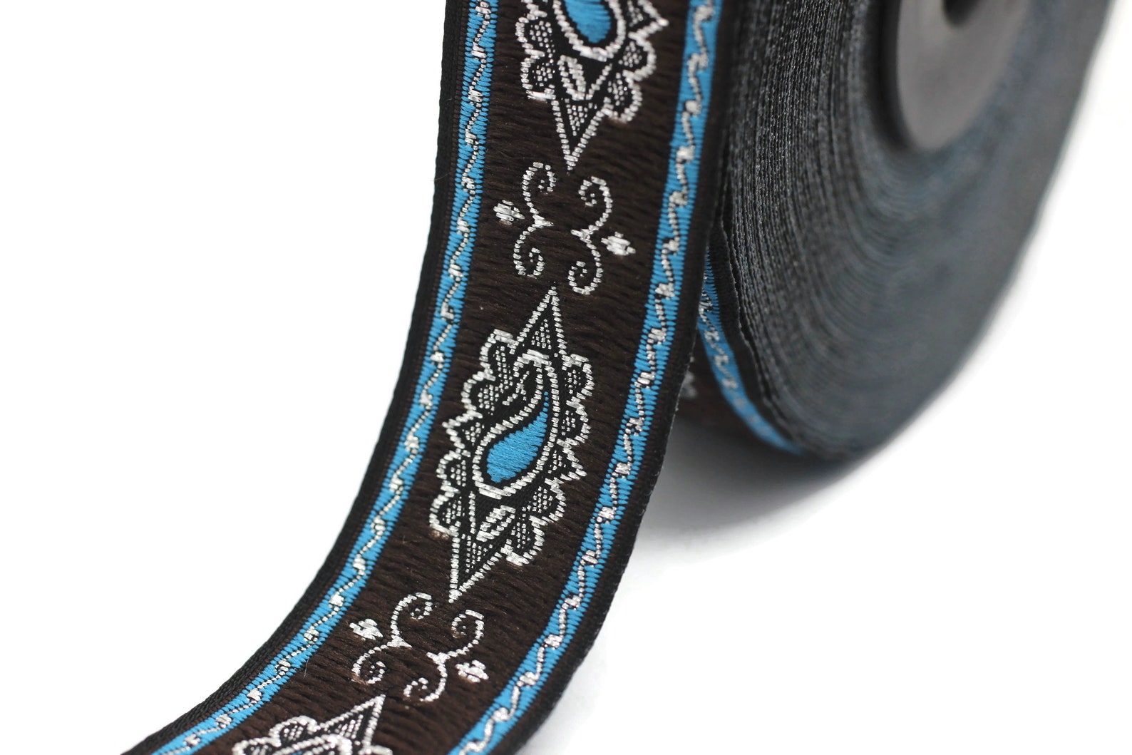 25 Mm Blue/brown Medieval Ribbon 0.98 Inches Renaissance - Etsy