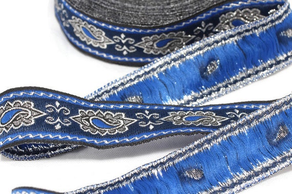 25 Mm Royal Blue Medieval Ribbon 0.98 Inches Guitar Ribbon | Etsy