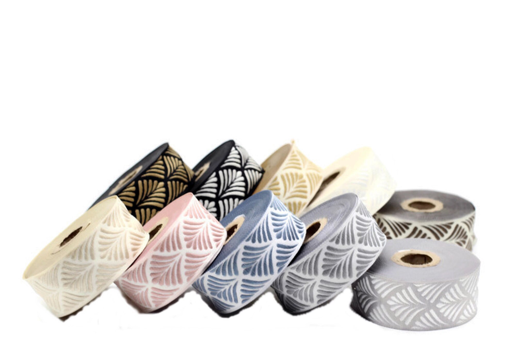 35 Mm Seashell 1.37 inch Seashell Ribbon Embroidered - Etsy