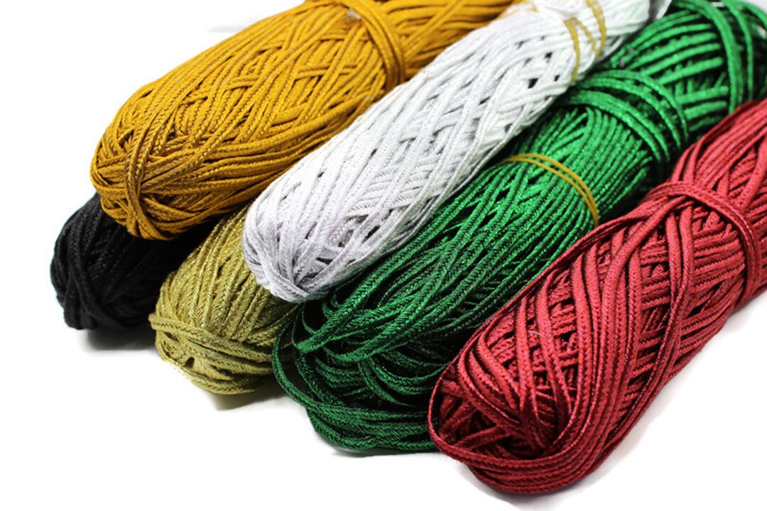 50 Meters 5 Mm Thick Soutache Cord, Metallic Braid Cord, 5 Mm Twisted ...