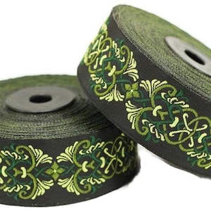 35 Mm Celtic Knot Green Jacquard Ribbons (1.37 Inches) Ribbon Trim ...