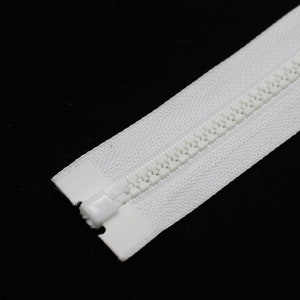 13 Pcs White Separating Zipper, 30 Cm (12 Inches) Zipper, Plastic ...