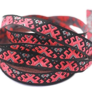 12 Mm Neon Pink Embroidered Ribbon Trim, 0.47inc, Jacquard Ribbon ...
