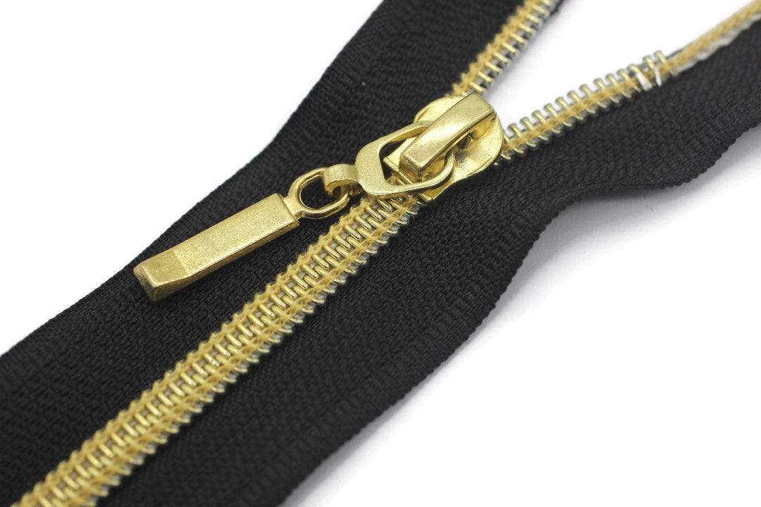 Coats Gold Teeth Metal Black Zippers, Open Bottom, 120 Cm (47 Inches ...