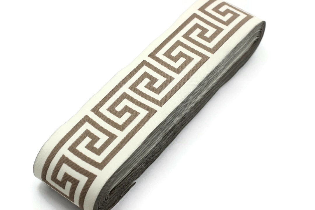 2.7" Greek Key Jacquard Ribbon for Drapes, 16 Yards in One Continuous ...