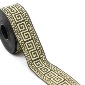 35 Mm Black/gold Greek Key Ribbons (1.37 Inches), Ribbon Trims ...