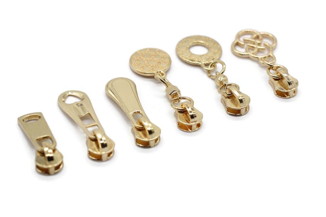 Gold Tone Zipper Pull, #5 Metal Zipper Pulls, Zipper Sliders, Zipper ...