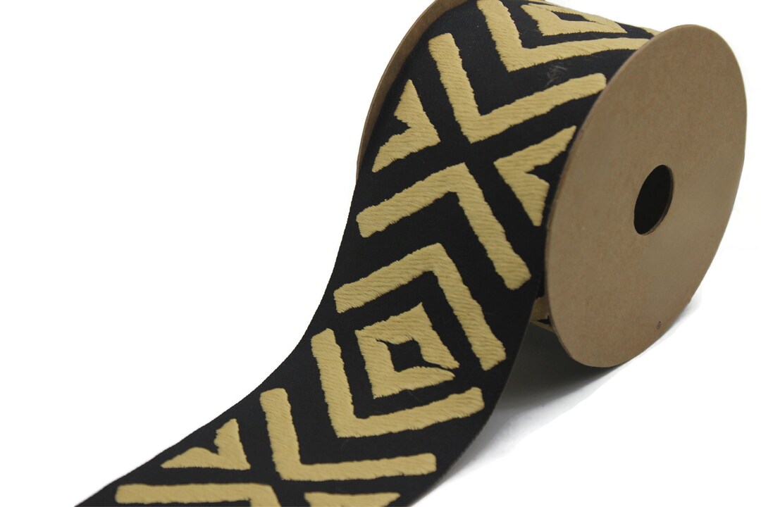 2.7" Embroidery Curtain Trim, Tuscan Color Jacquard Ribbon for Curtains ...