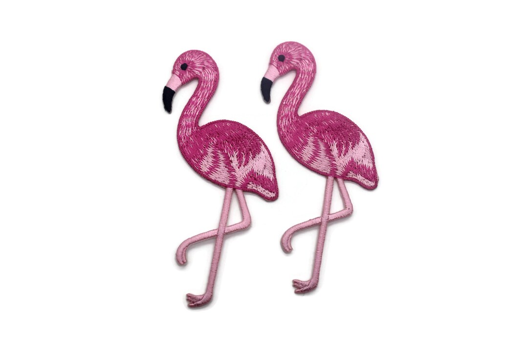 12 Pcs Flamingo Patch 4.05 Inch Iron on Patch Embroidery, Custom Patch ...