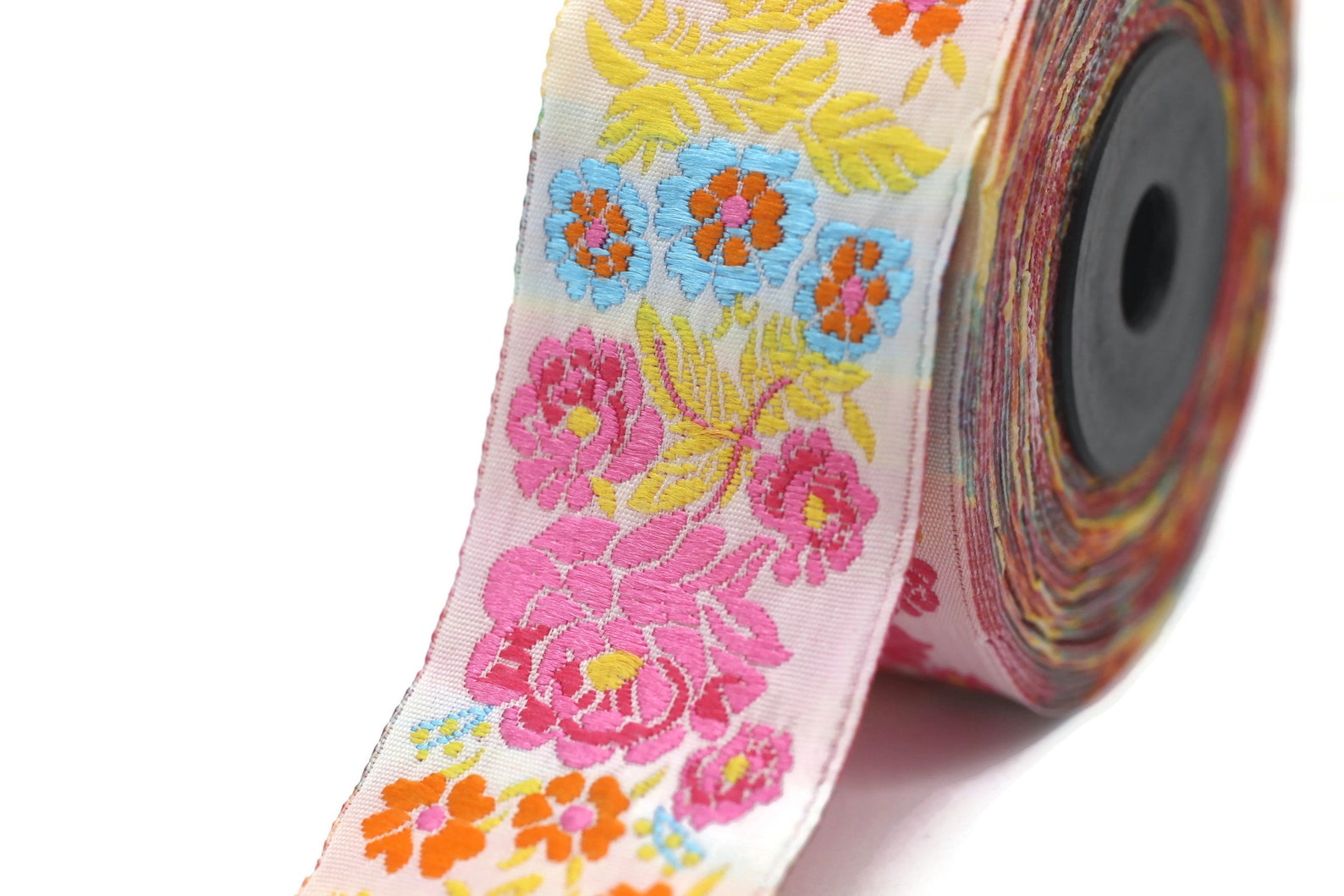 35 Mm Colorful Floral Embroidered Ribbon 1.37 Inches - Etsy