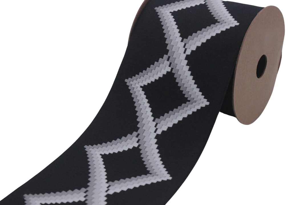 3.9" Drapery Trim Tape, Embroidery Trim Jacquard Ribbon, Drapery Trim ...