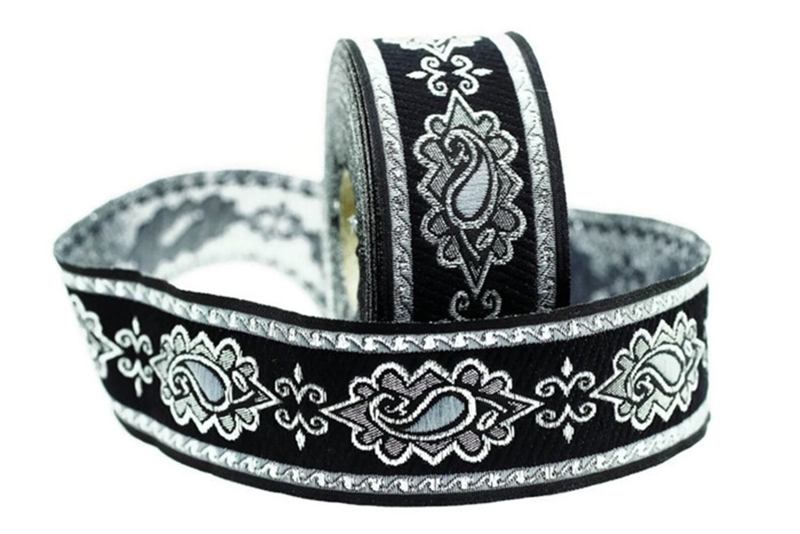 35 Mm Grey Medieval Motive Ribbon 1.37 Inches Renaissance - Etsy