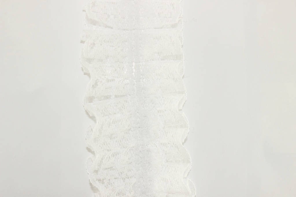 45 Mm White Pleated Ruffle White Lace Trim Lettuce Edge - Etsy