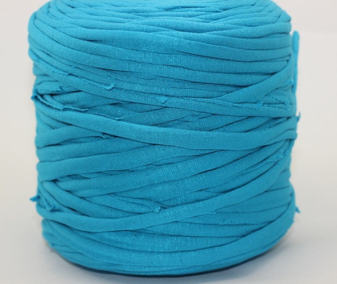 Ocean Blue T-shirt Yarn Cotton Yarn Recyled Fabric Yarn - Etsy