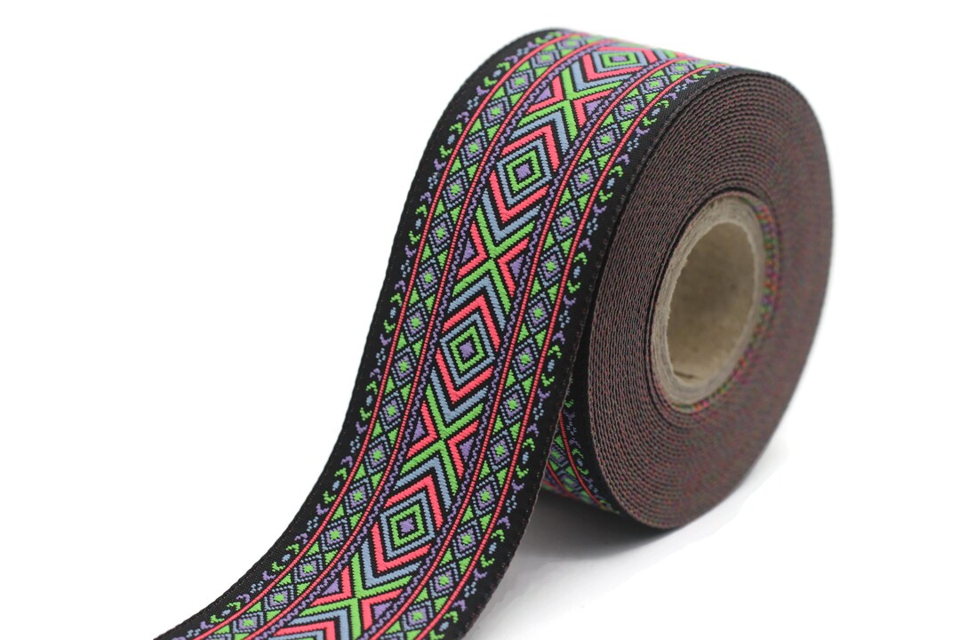 35 Mm Rainbow African Motif Ribbon (1.37 Inches), Vintage Jacquard ...