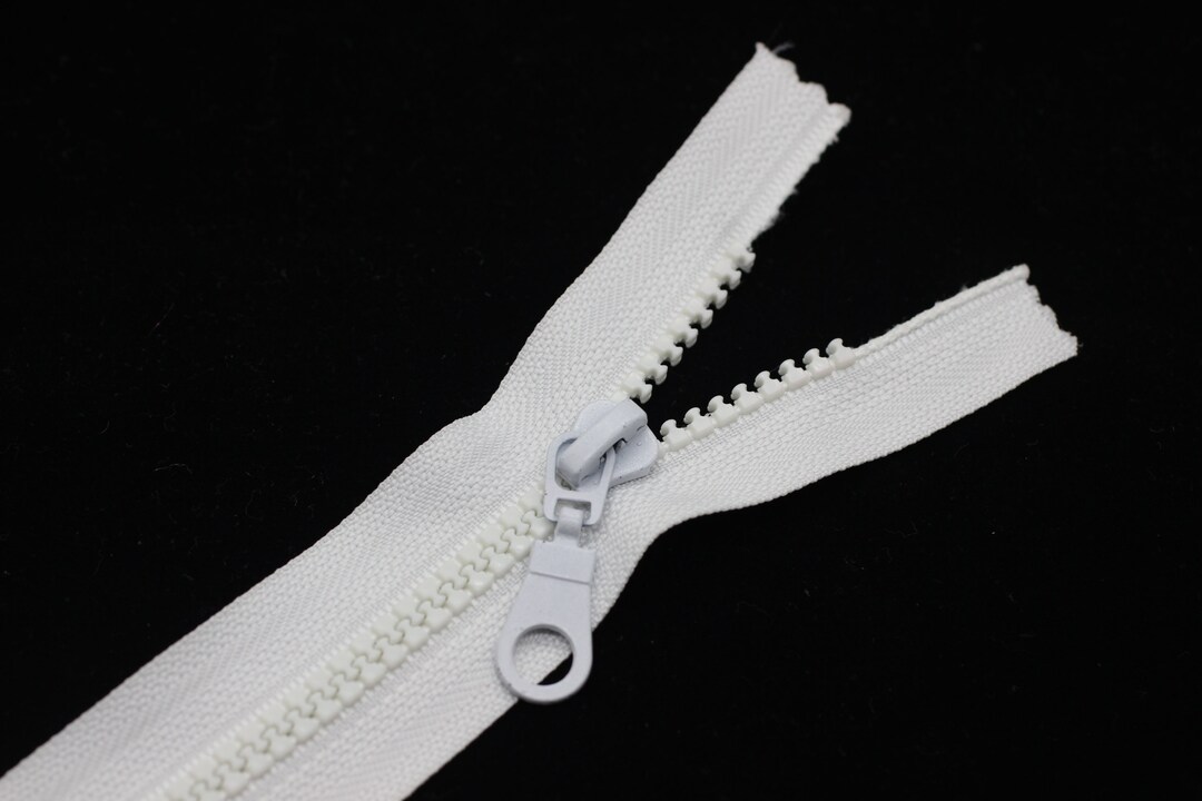 13 Pcs White Separating Zipper, 30 Cm (12 Inches) Zipper, Plastic ...