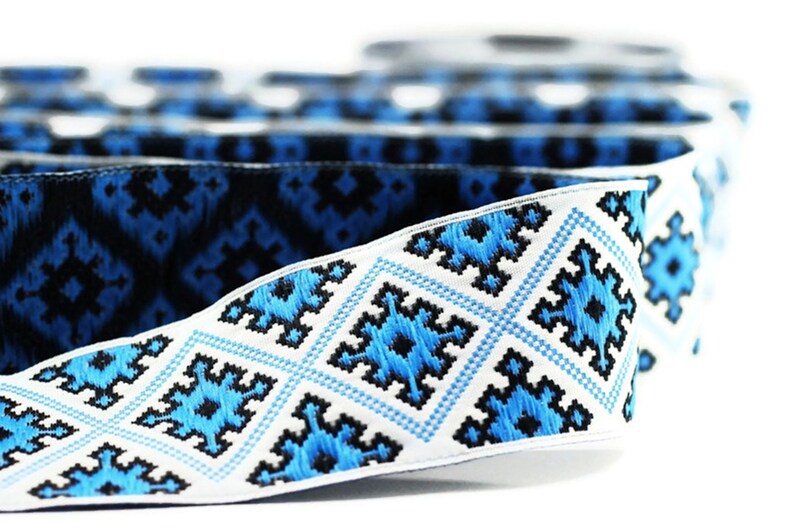 35 Mm Blue/white Snow Flake Ribbon 1.37 Inches Snow Flake - Etsy