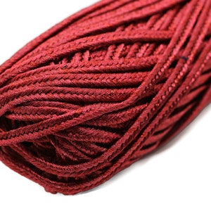 5 Mm Thick Soutache Cord, Metallic Red Braid Cord, 5 Mm Twisted Cord ...