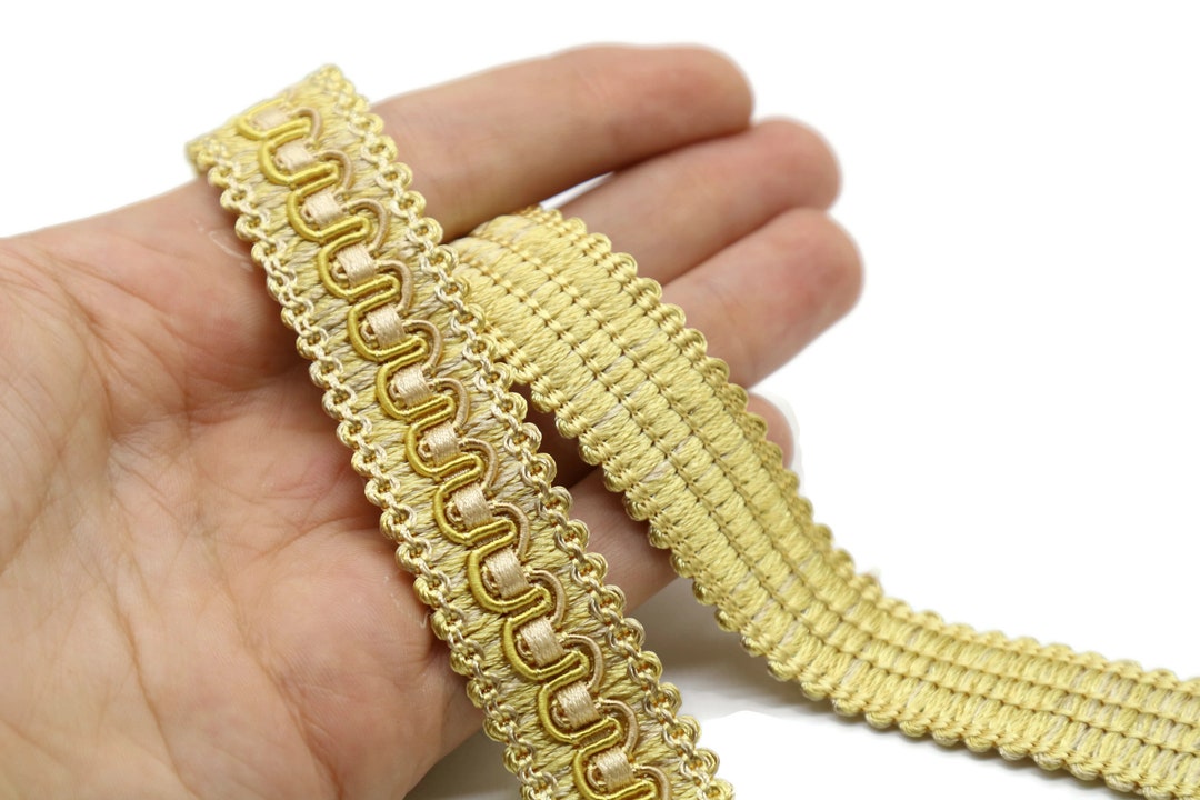 20 Mm Scroll Trim Gold, 0.78 Inc, Scroll Gimp Braid Trim, by the Yard ...