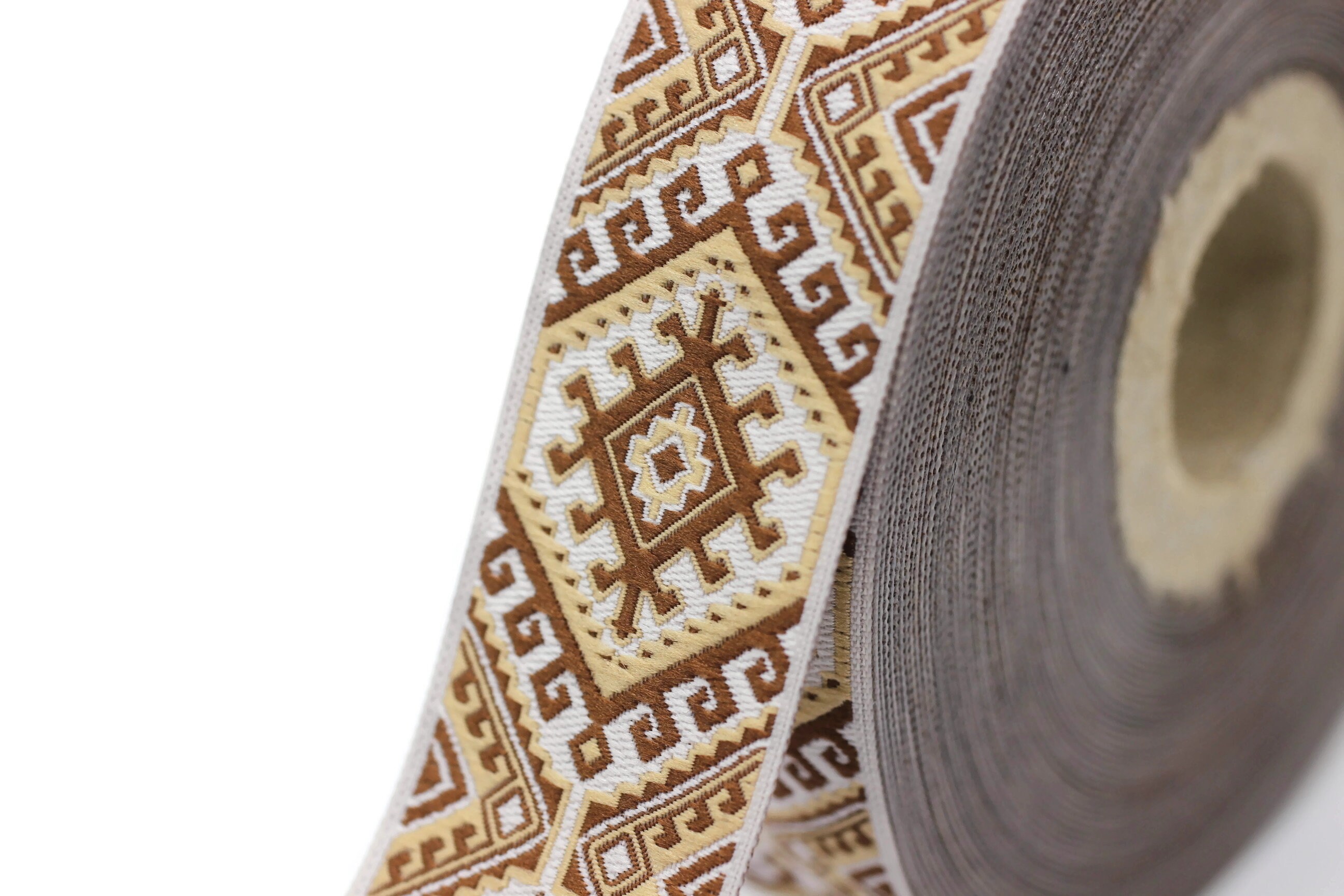 25mm Brown Embroidered Ribbon Jacquard Ribbon 0.98inc - Etsy