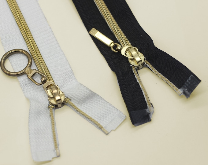 Metal Teeth Zipper 5 Colorful High Quality Open-end Auto Lock Gold ...