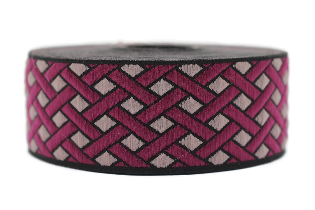 35 Mm Node Motive Claret Jacquard Ribbons (1.37 Inches), Jacquard ...