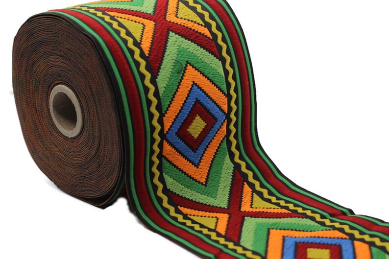 100 Mm Colorful African Motif Ribbon 3.93 Inches Vintage - Etsy