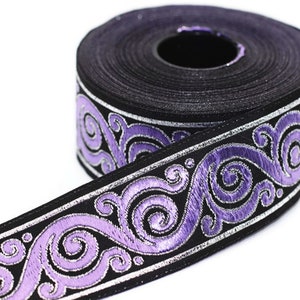 35 Mm Lilac Scroll Jacquard Trim 1.37 Inches Native | Etsy
