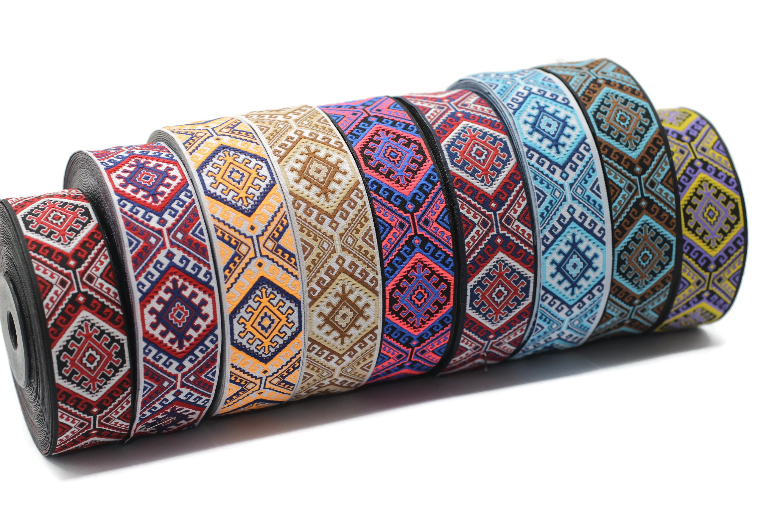 25mm Brown Embroidered Ribbon Jacquard Ribbon 0.98inc - Etsy