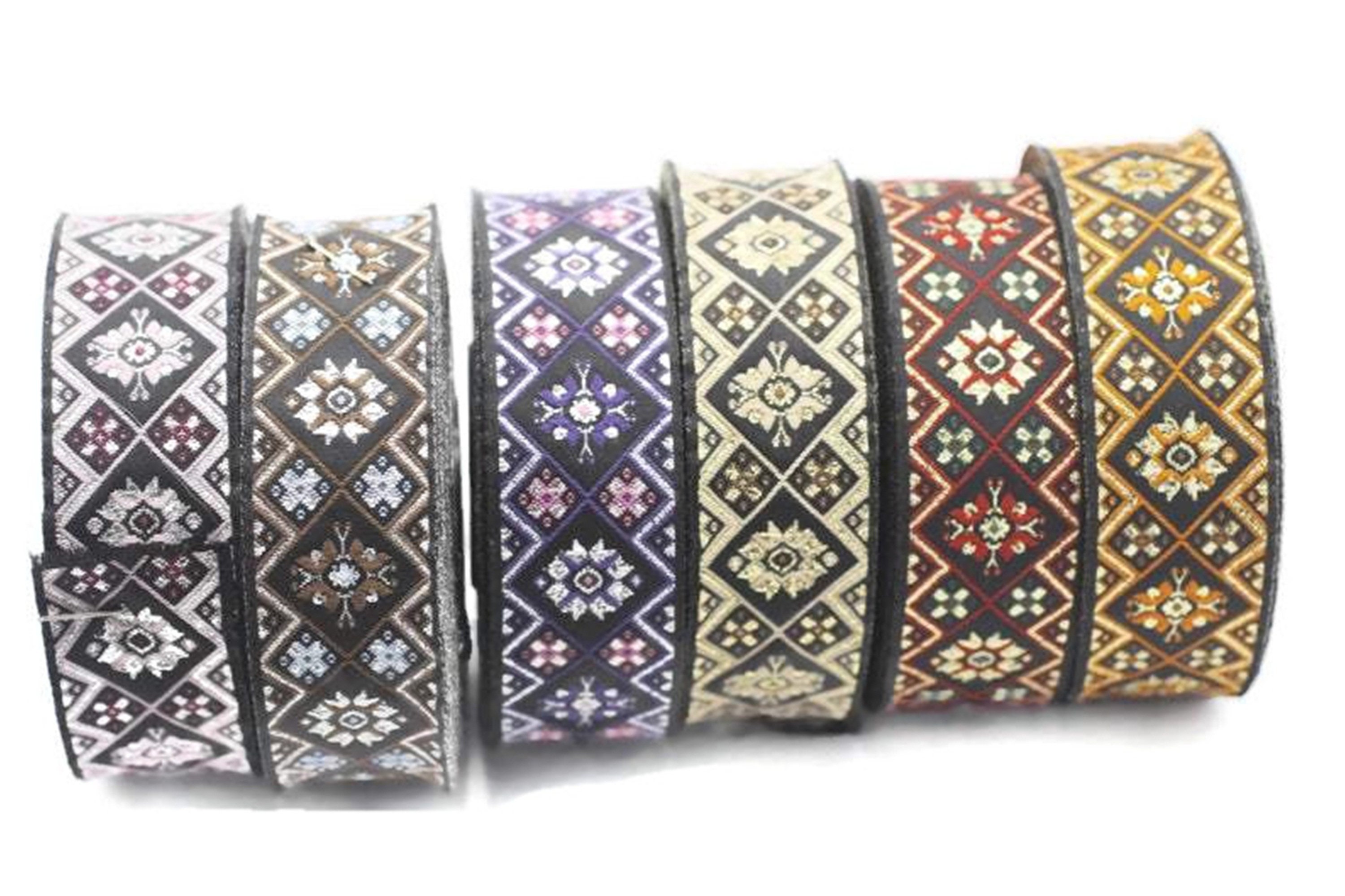 25 Mm Colorfull Geometric Ribbon 0.98 Inches Geometric | Etsy