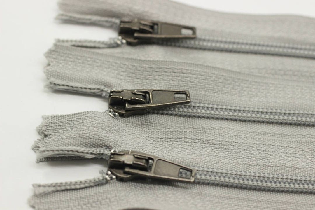 10 Pcs Gray Pant Zippers, 18-60cm (7-23inches) Zipper, Dress Zipper ...