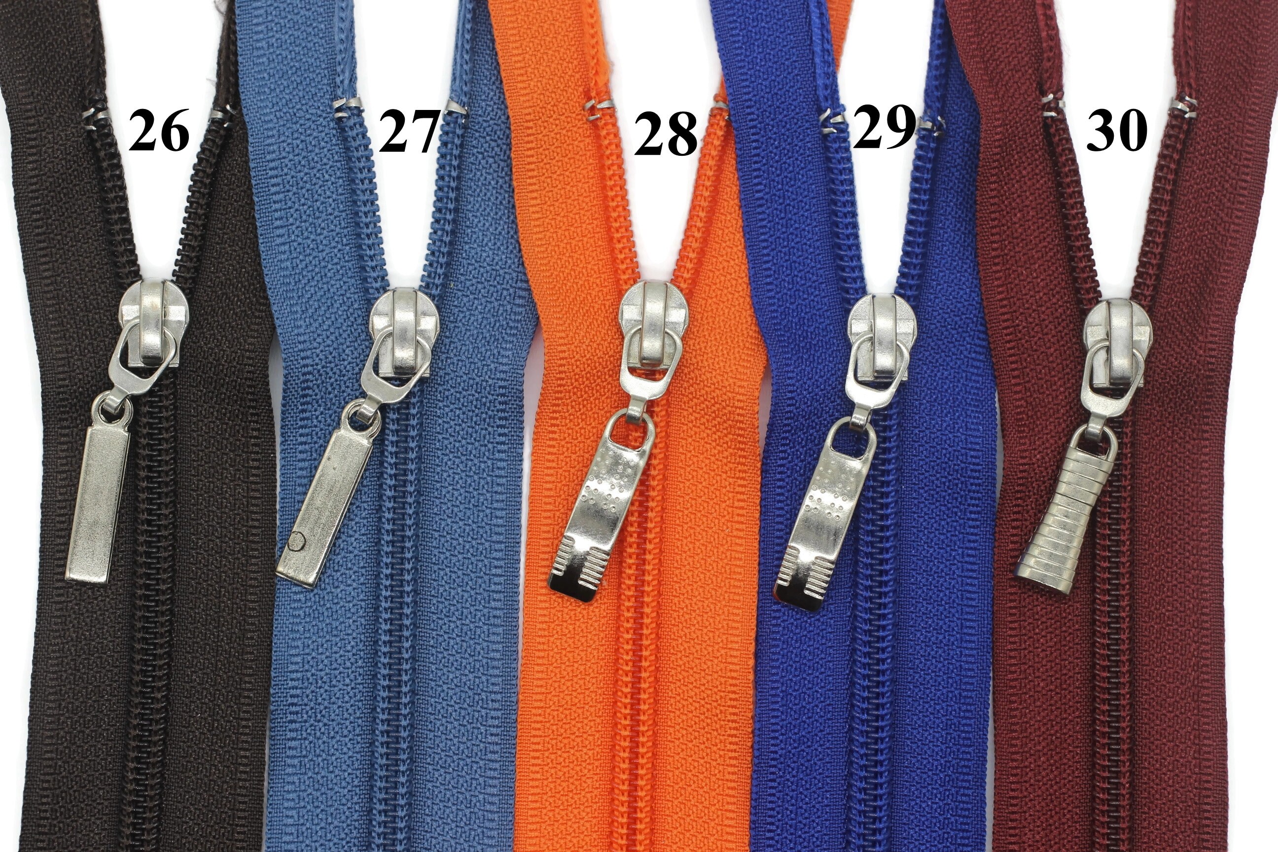 10 Pcs Jacket Zippers, 30-100cm(12-40inc), Nylon Teeth, Handbag Zipper ...