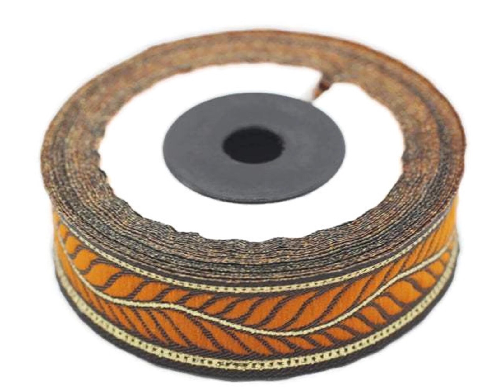 22 Mm Orange Feather Ribbon 0.86 Inches Jacquard Ribbon - Etsy