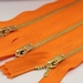 5 Pcs Orange Metal Zippers With Gold Brass Teeth, 18-100cm (7-40inches ...