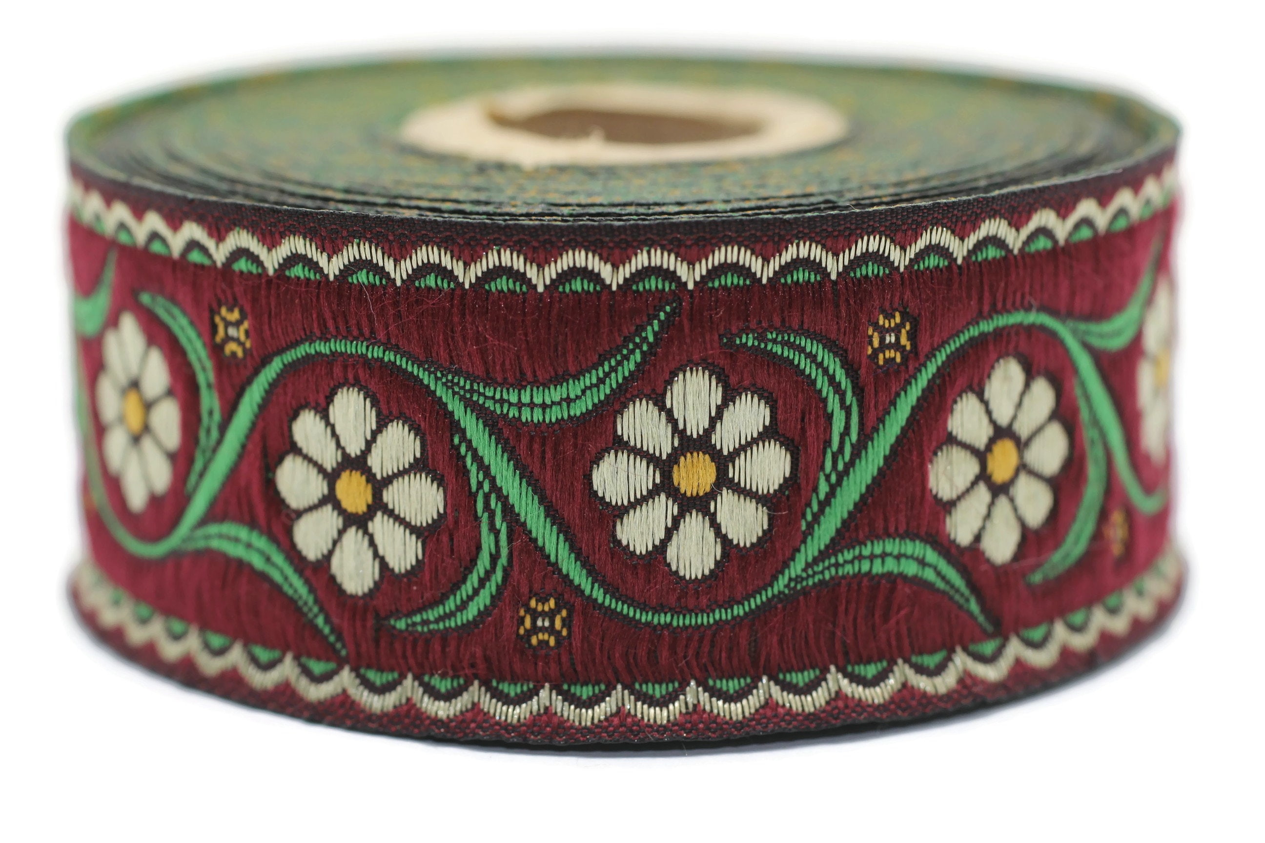 35 Mm Colorful Floral Embroidered Ribbon 1.37 Inches Vintage - Etsy